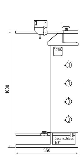 FED - Potis MU GD4 70 kg Natural Gas Doner Kebab Machine / Vertical ...