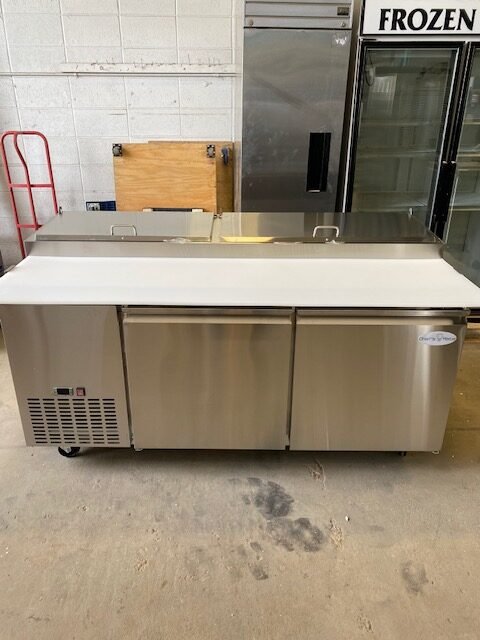 FED - New 70″ Wide Pizza Prep Table Cooler Restaurant Equipment
